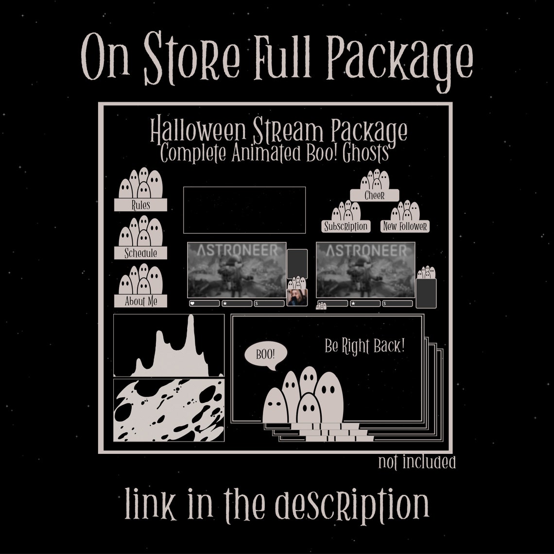 Halloween Boo Ghosts Stream Overlay Full Page - Etsy