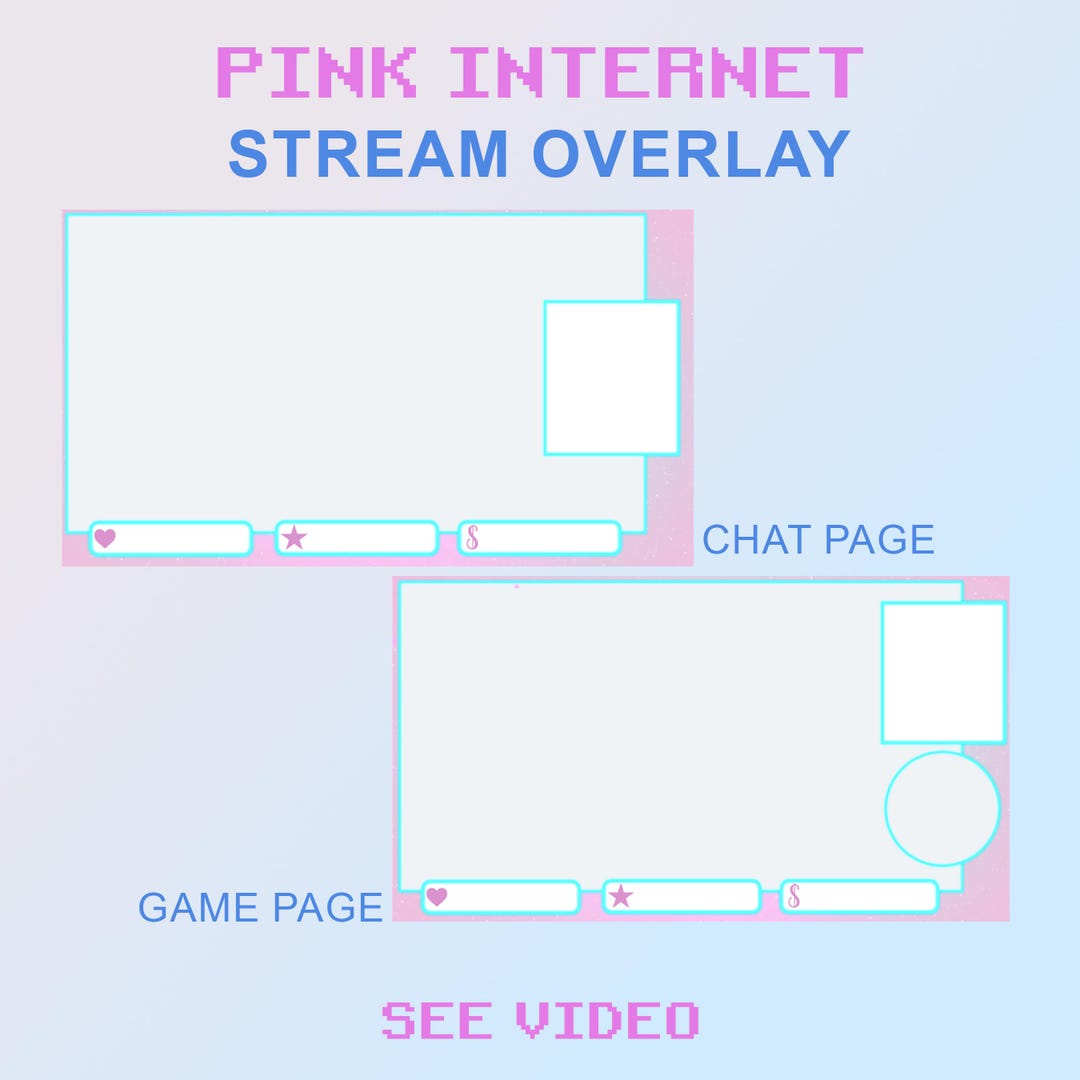 Pink Internet Stream Overlay, Full Page Overlay - Etsy