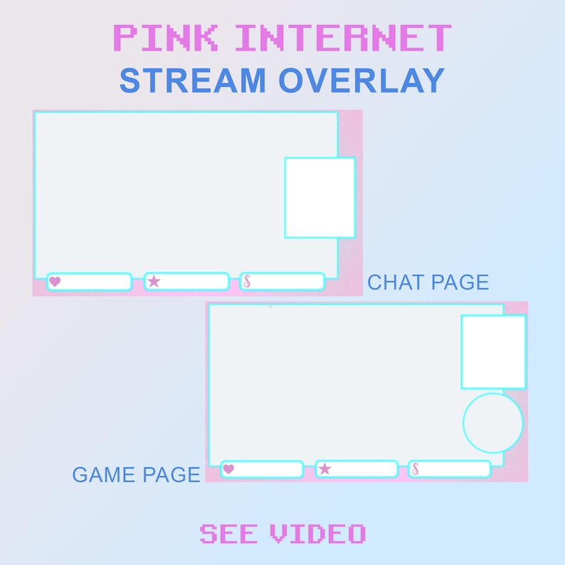 Pink Internet Stream Overlay, Full Page Overlay - Etsy