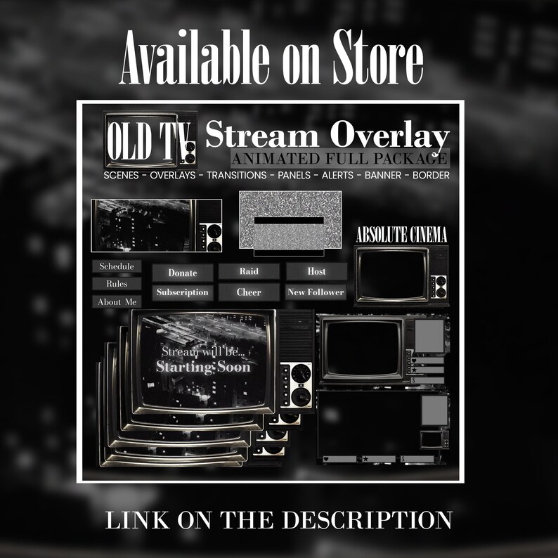 Old TV, Cinema Stream Overlay Animated Alerts, Twitch Overlay - Etsy