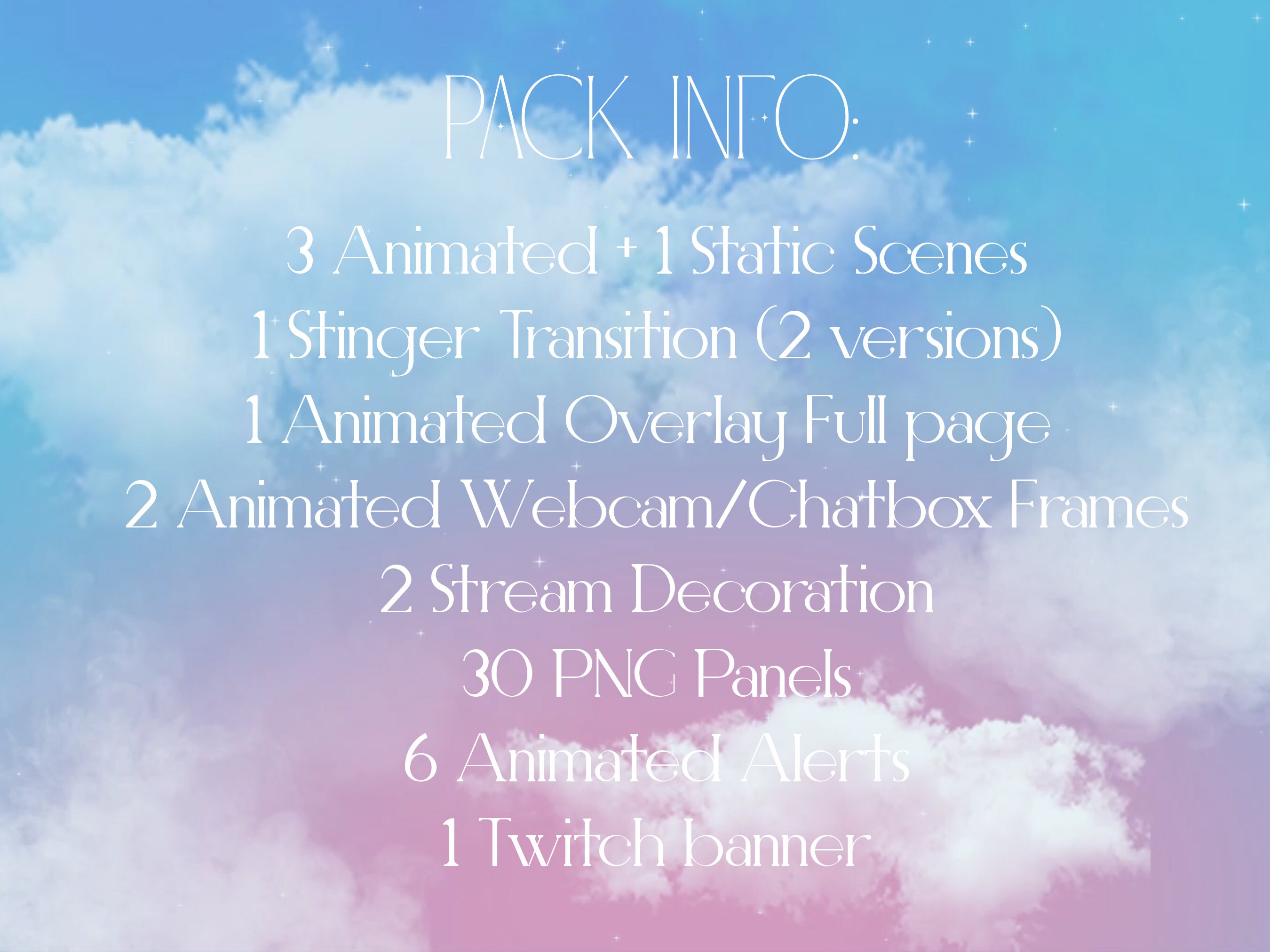 Pink Celestial Cat Stream Pack for Twitch, Twitch Overlay, Complete ...