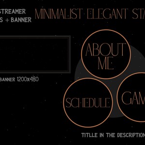 Minimalist Elegant Night Twitch Panel and Banner, Minimalist Gold 30 ...