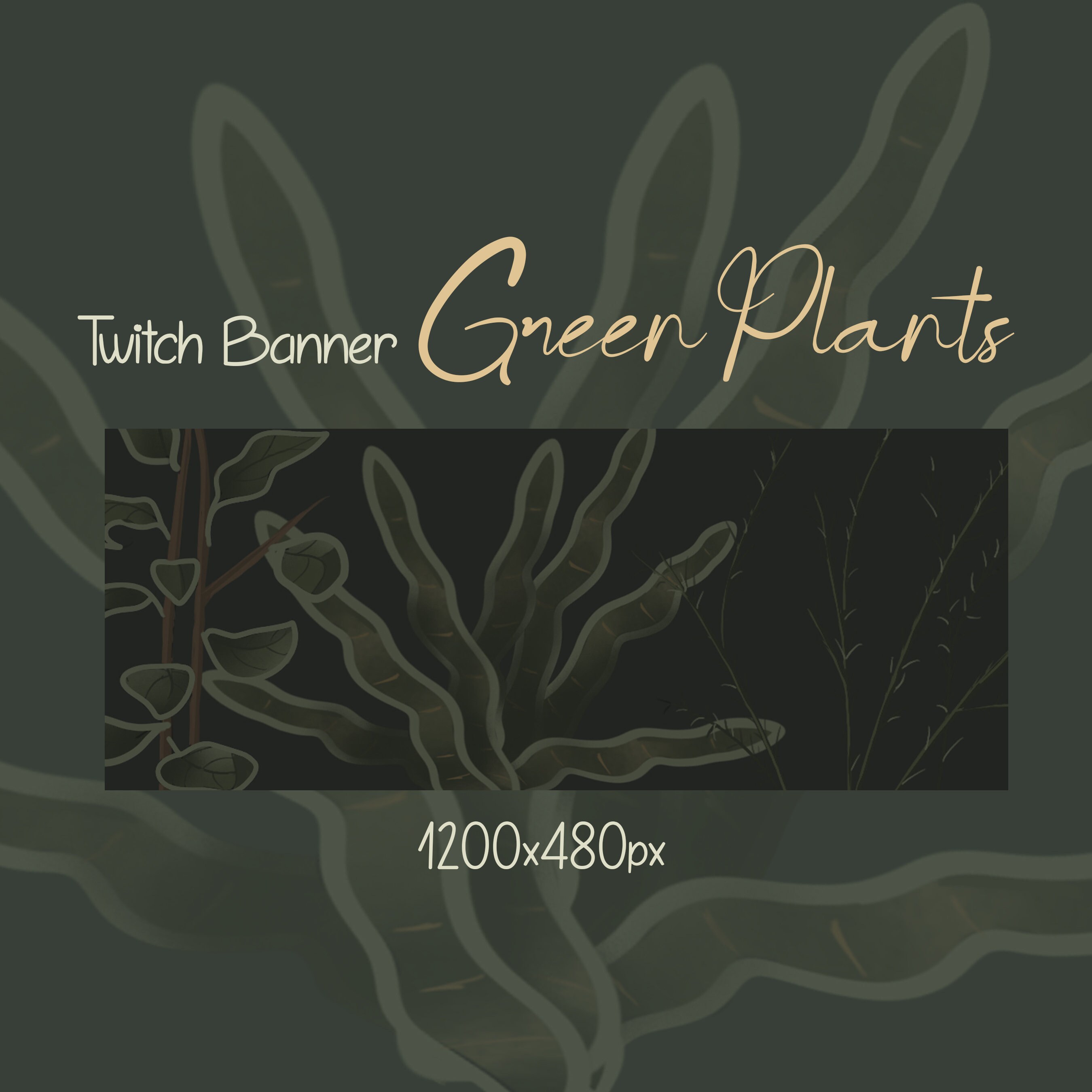 Cute Green Plants 30 Twitch Panels + Banner, Twitch, Stream Bio - Etsy