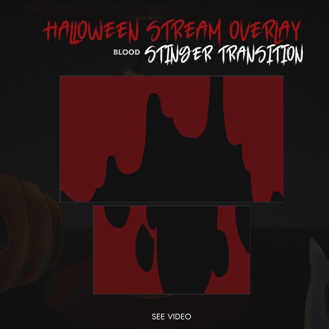 Halloween Blood Stinger Transition, Stream Overlay - Etsy