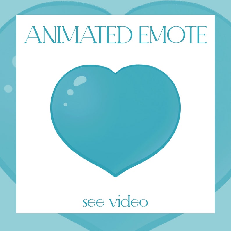 Twitch Animated Emote and Decoration / Light Blue Heart Animated Emotes ...