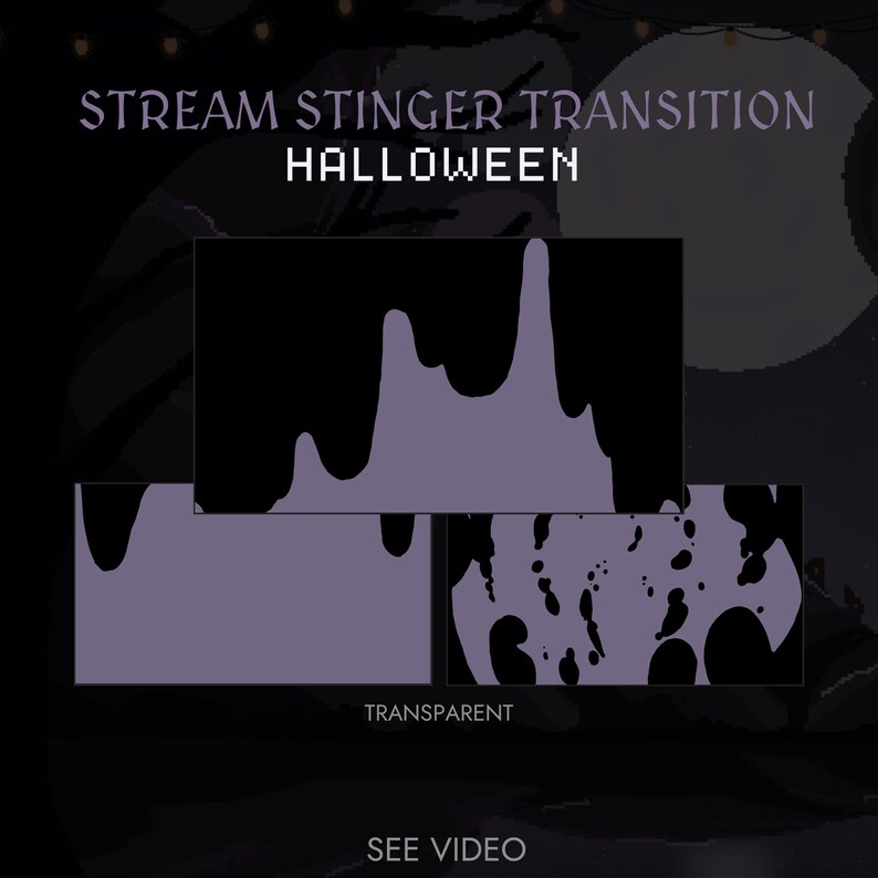 Halloween Pixel Art Stream Overlay Package Retro, Twitch Overlay ...