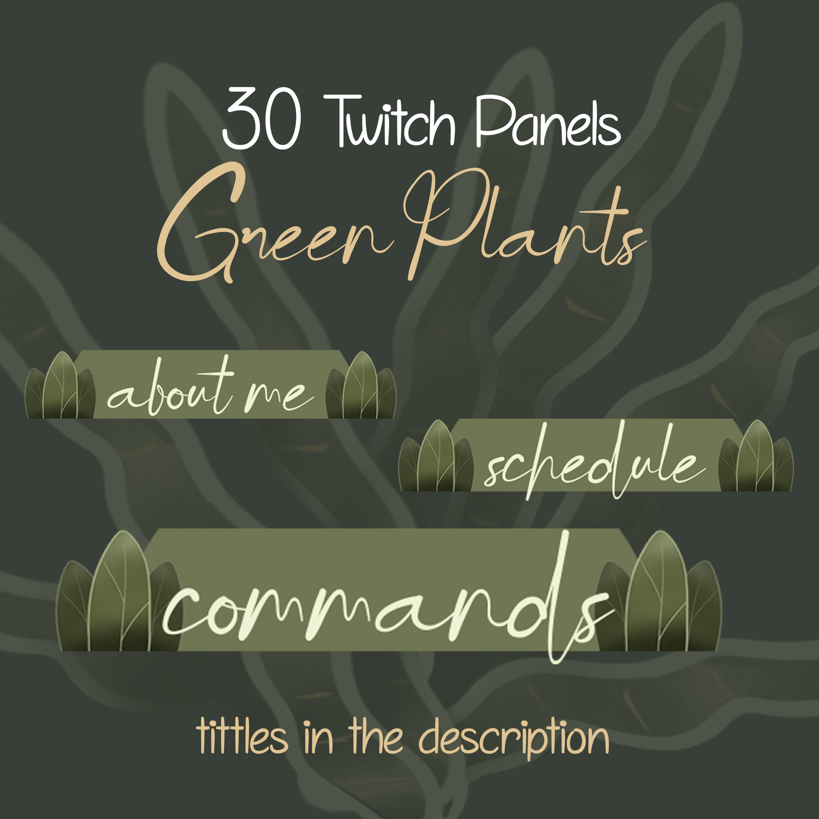 Cute Green Plants 30 Twitch Panels + Banner, Twitch, Stream Bio - Etsy