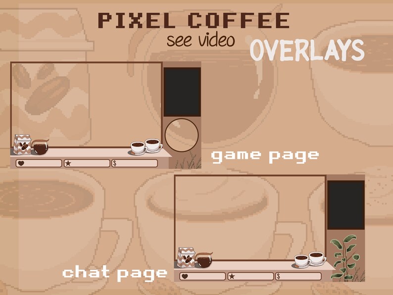 Retro Coffee Break Animated Overlay for Twitch Overlay Set - Etsy