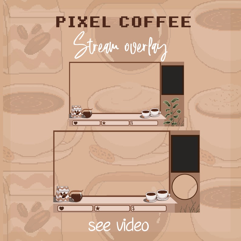 Retro Coffee Break Twitch Stream Package: Animated Overlay, Alerts ...