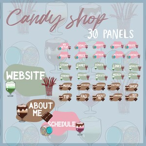 Cozy Candy Shop Stream Pack for Twitch, Twitch Overlay, Complete ...