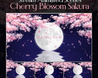 Blossom Webcam Overlay Animated Sakura Twitch Overlay - Etsy