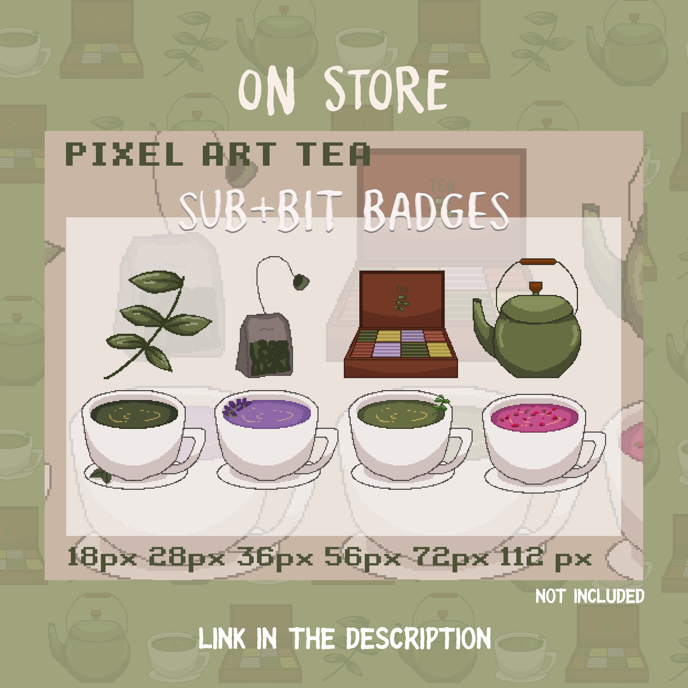 Twitch Overlay Green Tea Webcam Border + Background - Etsy