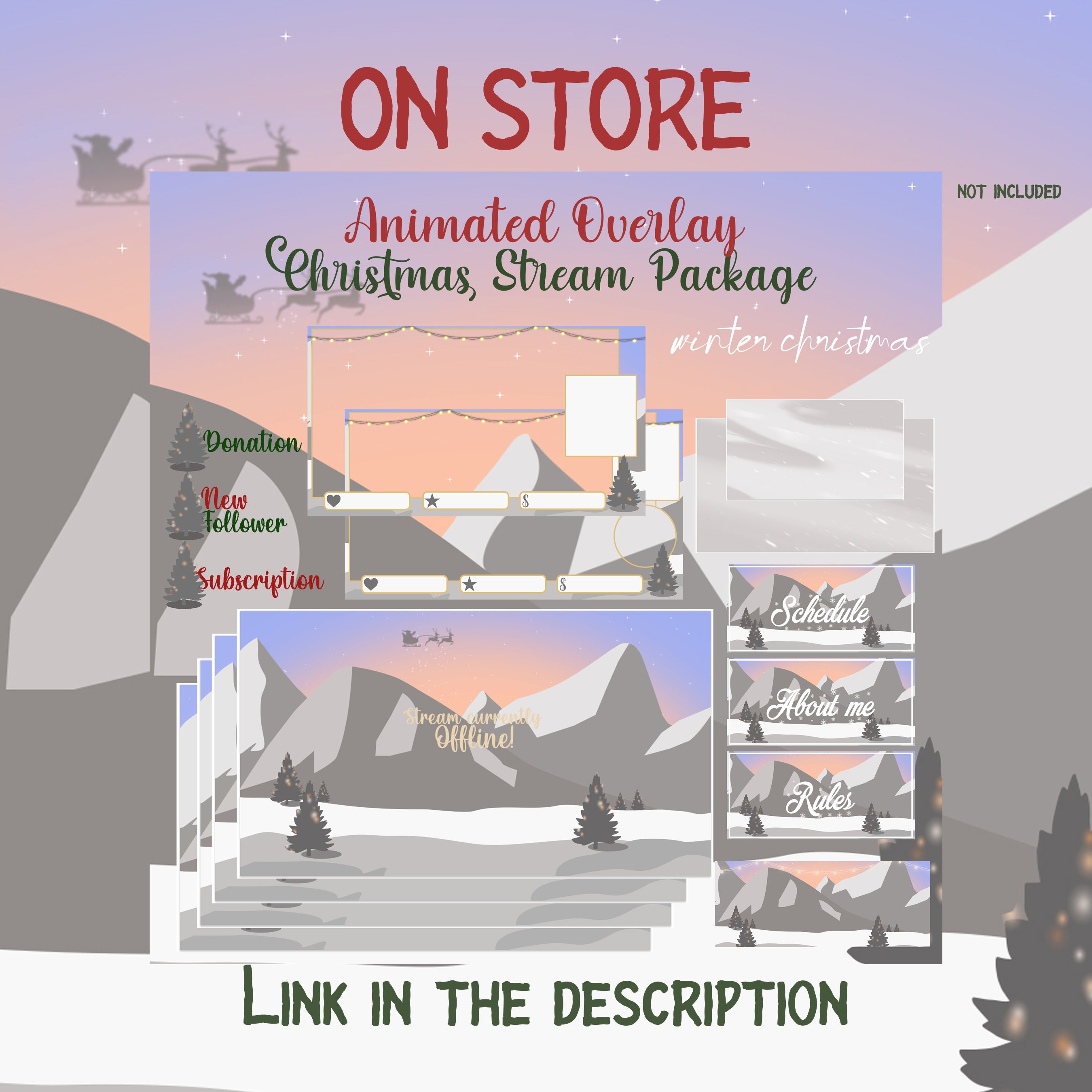 Christmas Stream Overlay Alerts, Winter Christmas Streaming Alerts ...