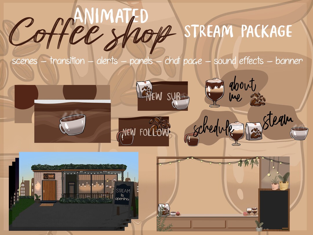 Cozy Coffee Shop Stream Pack for Twitch Complete Streaming - Etsy
