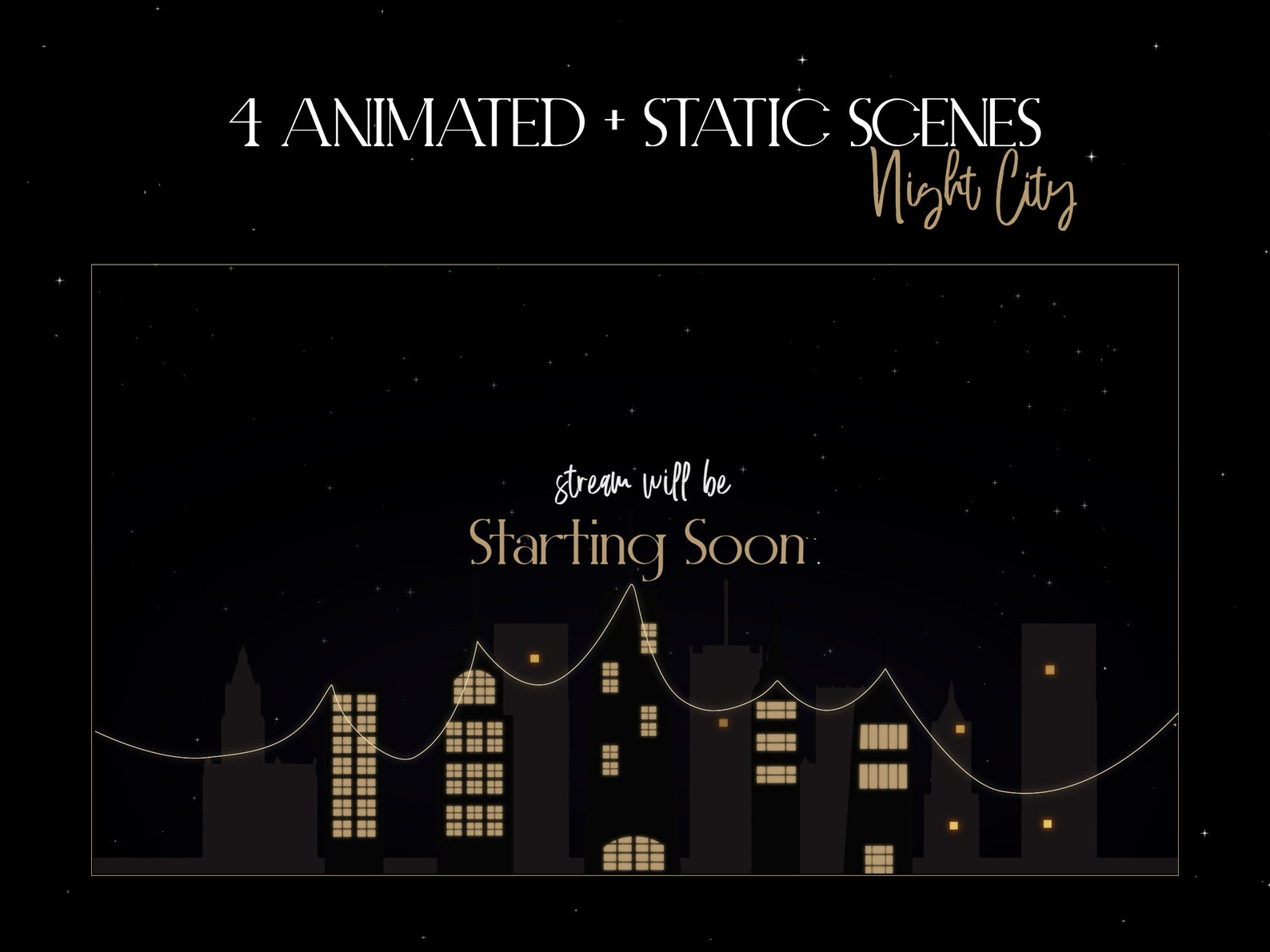 ANIMATED SCENES Starry Sky Night City! Scenes and Animated Scenes for ...