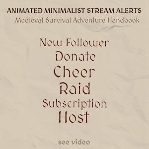 Medieval Survival Stream Twitch Overlay Package Survival Handbook ...