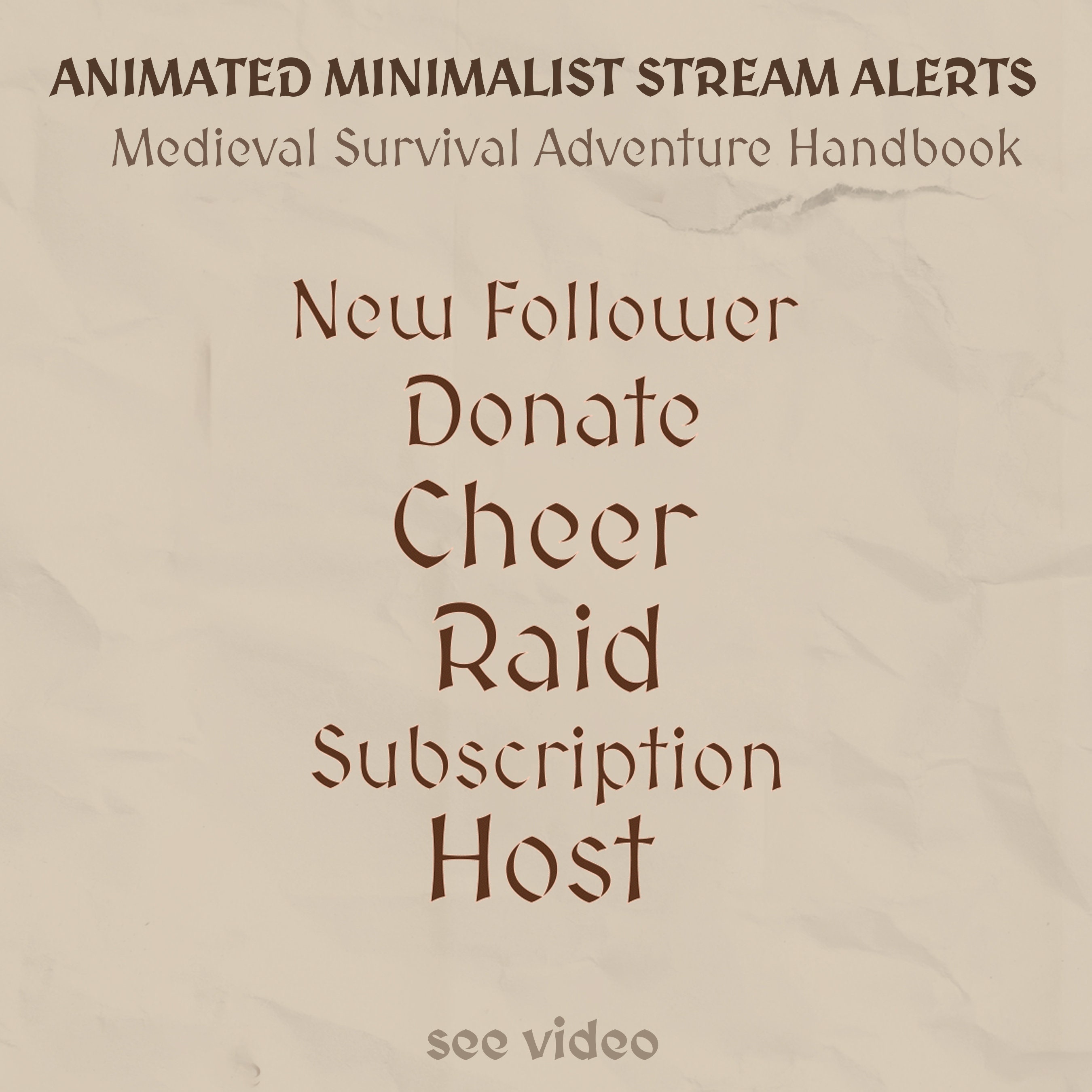 Medieval Survival Stream Twitch Overlay Package Survival Handbook ...