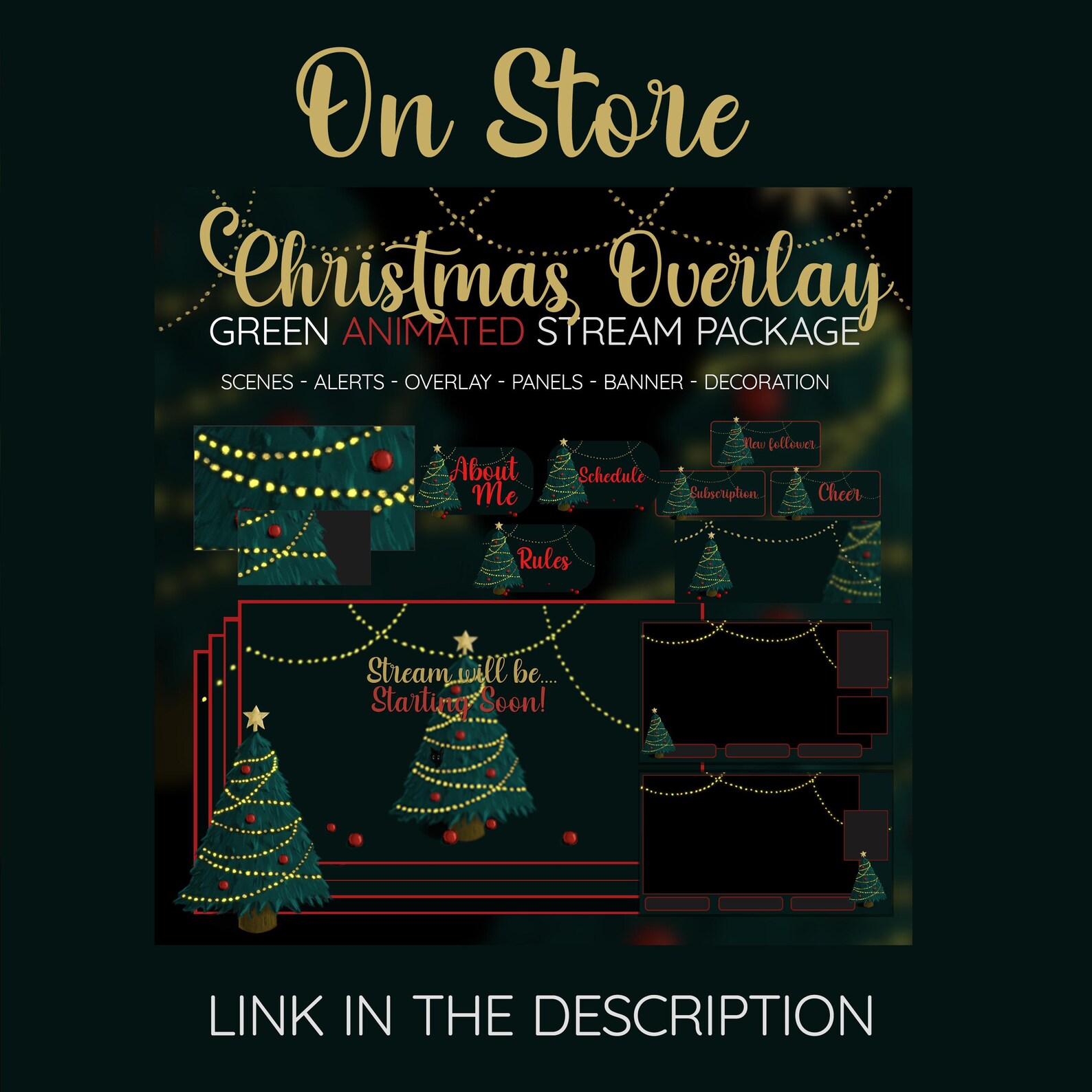 Christmas Tree Green Stream 30 Twitch Panels + Twitch Banner - Etsy