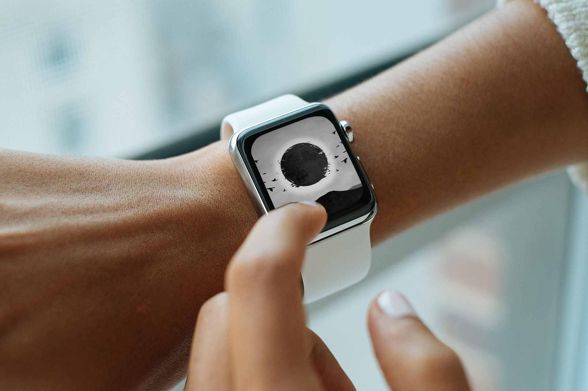 Raven Moon Watch Face Wallpaper, Aesthetic Smartwatch Background, Smart ...