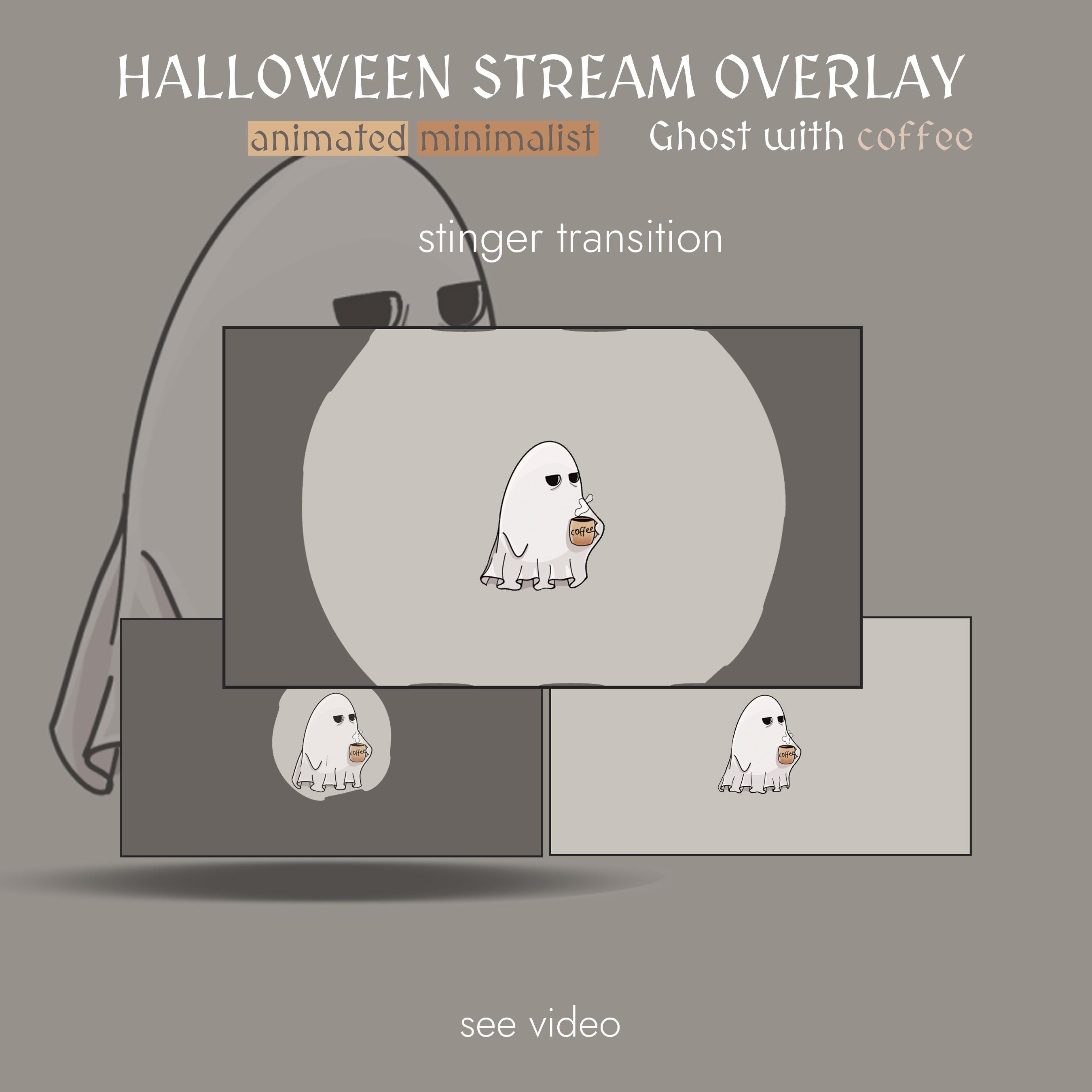 Halloween Minimalist Stream Overlay Stinger Transition, Ghost With ...