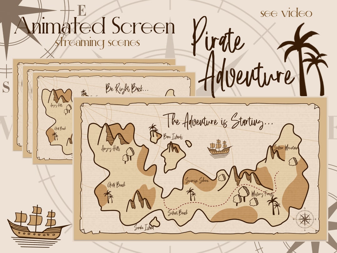 Pirate Adventure Animated Screens, Streaming Scenes, Be Right Back. - Etsy