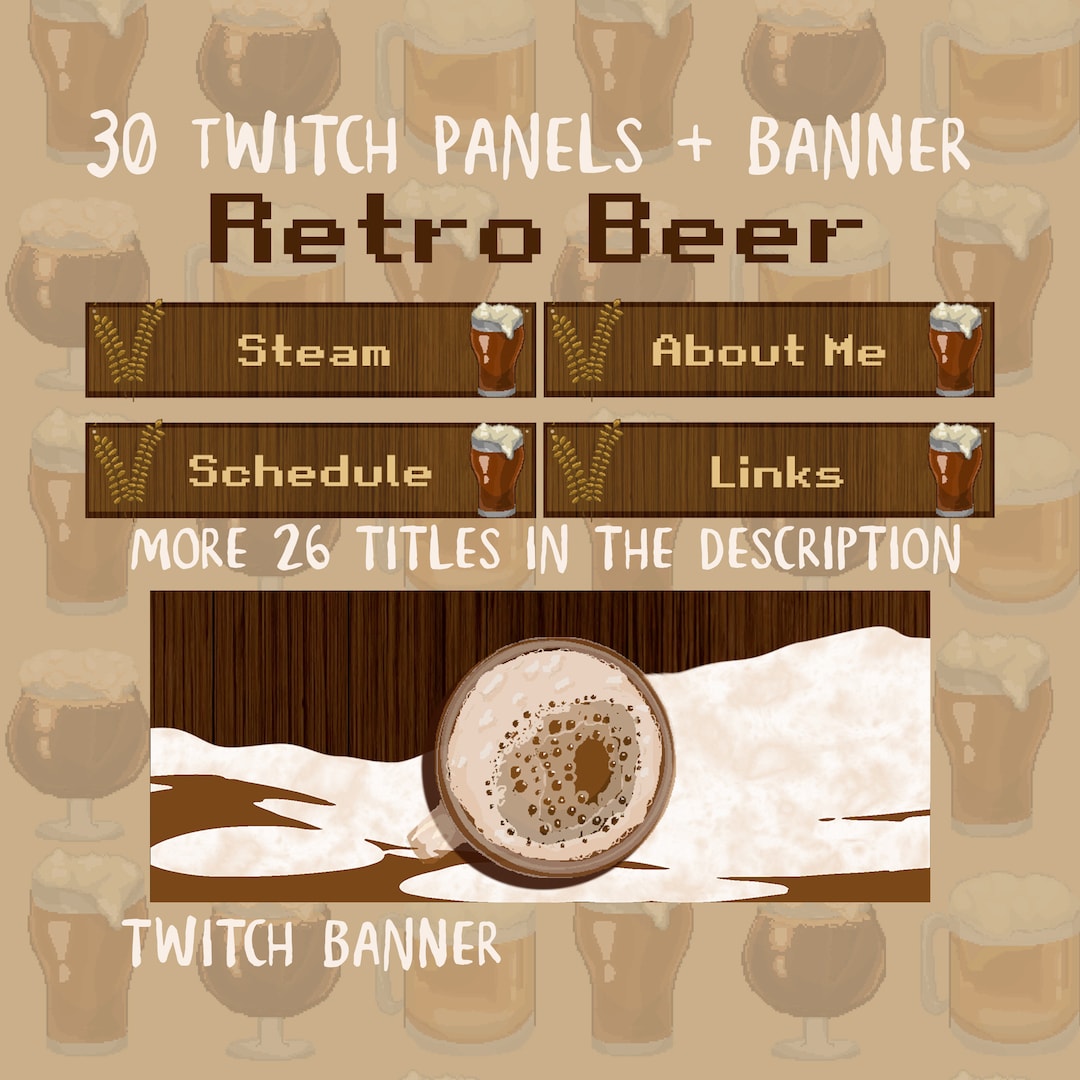 Retro Beer Twitch Panels, Twitch Panel, Twitch Decoration, Twitch Pub ...