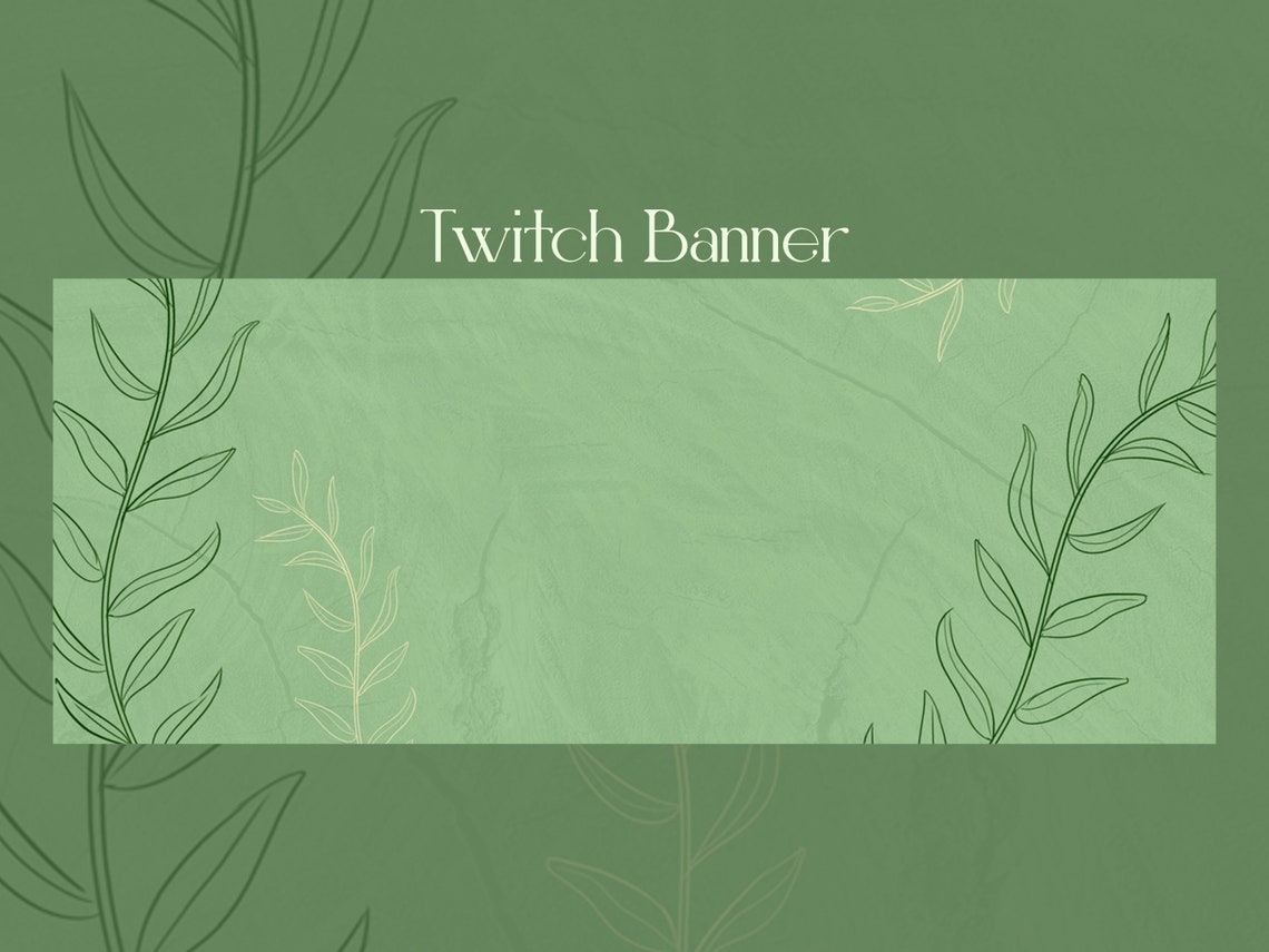 Minimalist Green Floral Stream Package for Twitch, Twitch Overlay ...