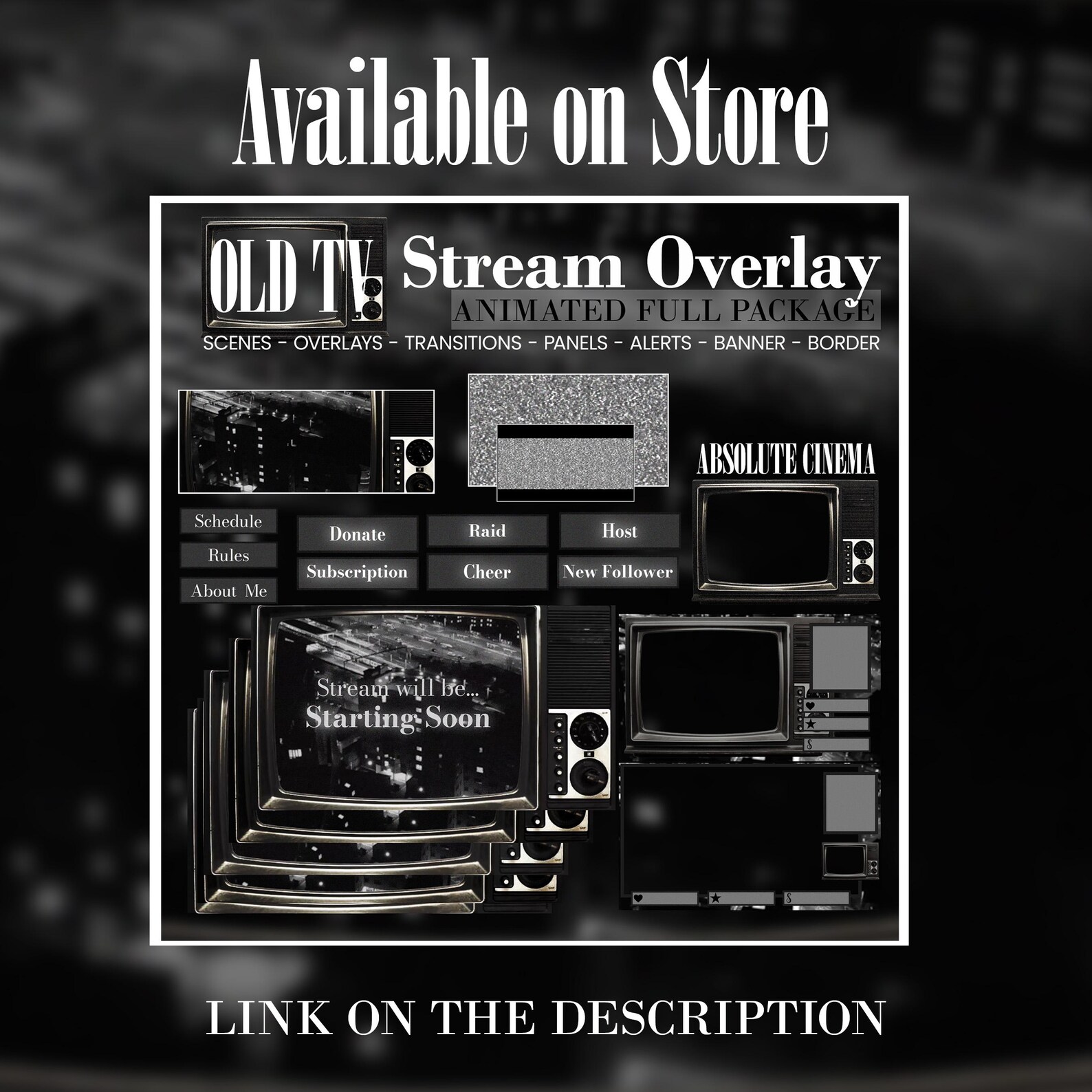 Old TV, Cinema Stream Overlay Pack for Twitch, Animated Screens - Etsy