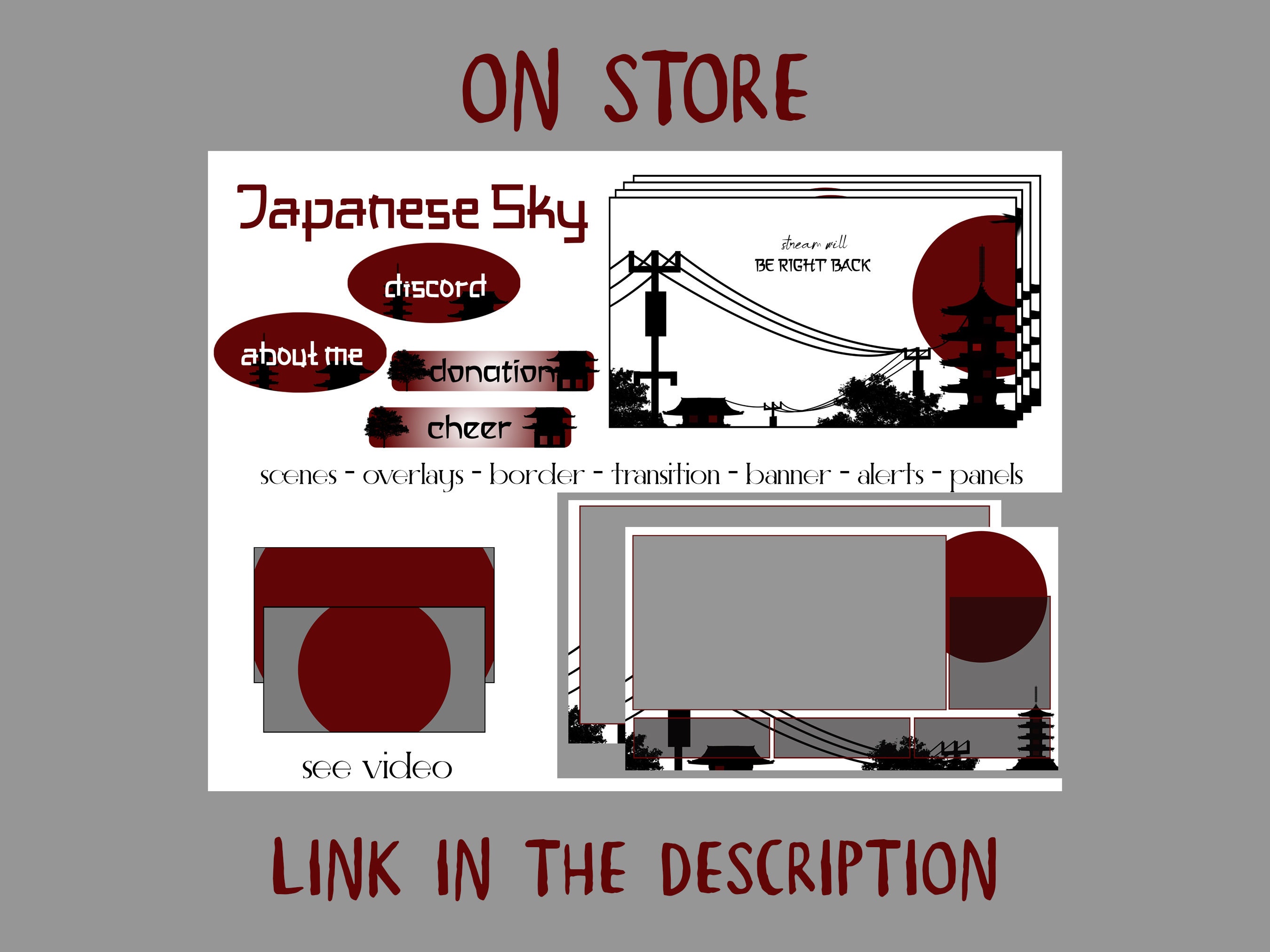 Japanese Sky Overlay + Webcam Border - Etsy