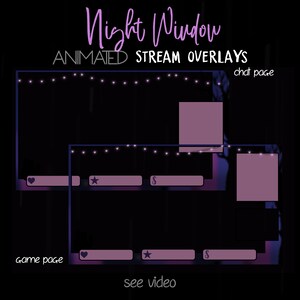 Night Window Stream Overlay Package, Twitch Overlay, Complete Streaming ...