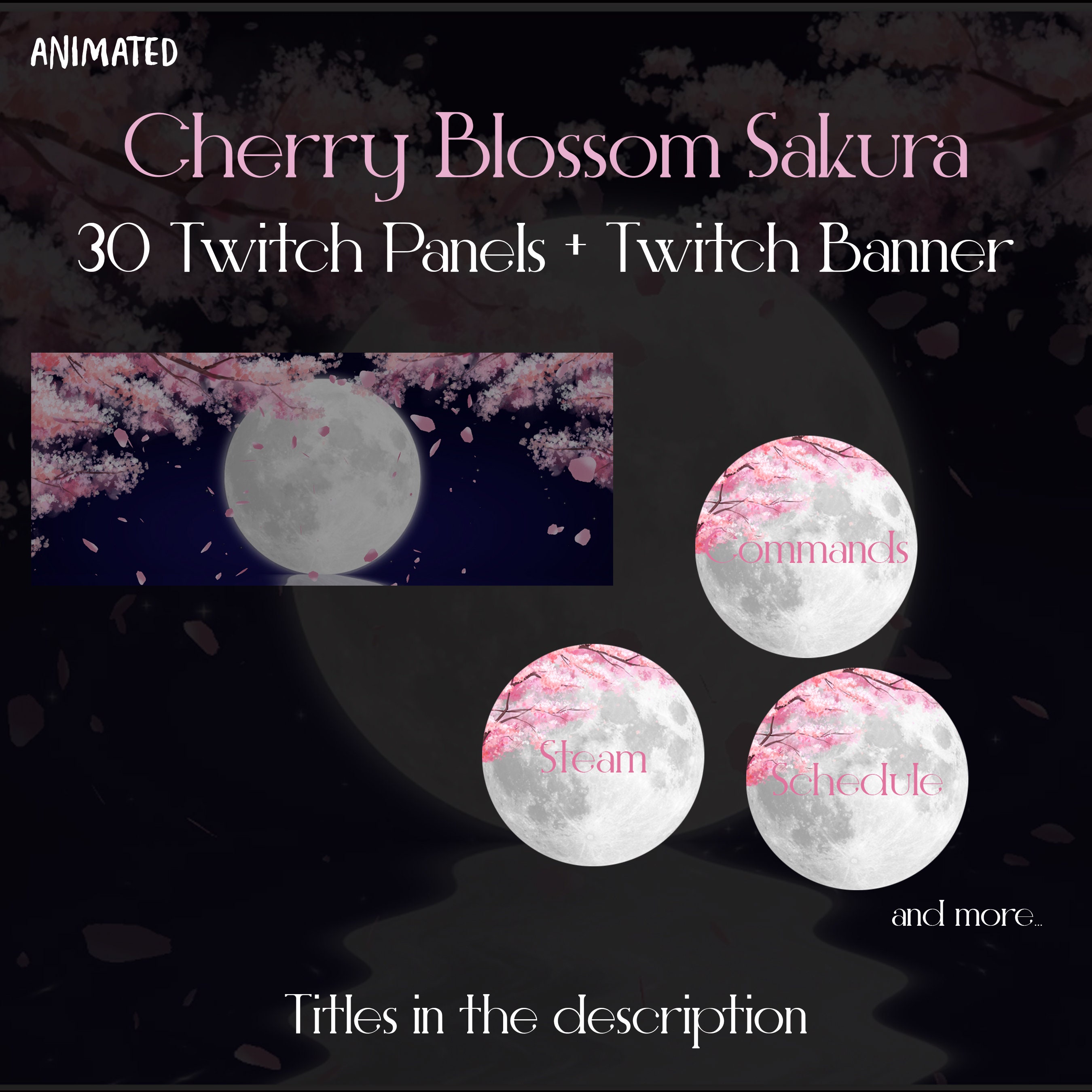 Cherry Blossom Sakura Stream Pack for Twitch, Twitch Overlay, Complete ...