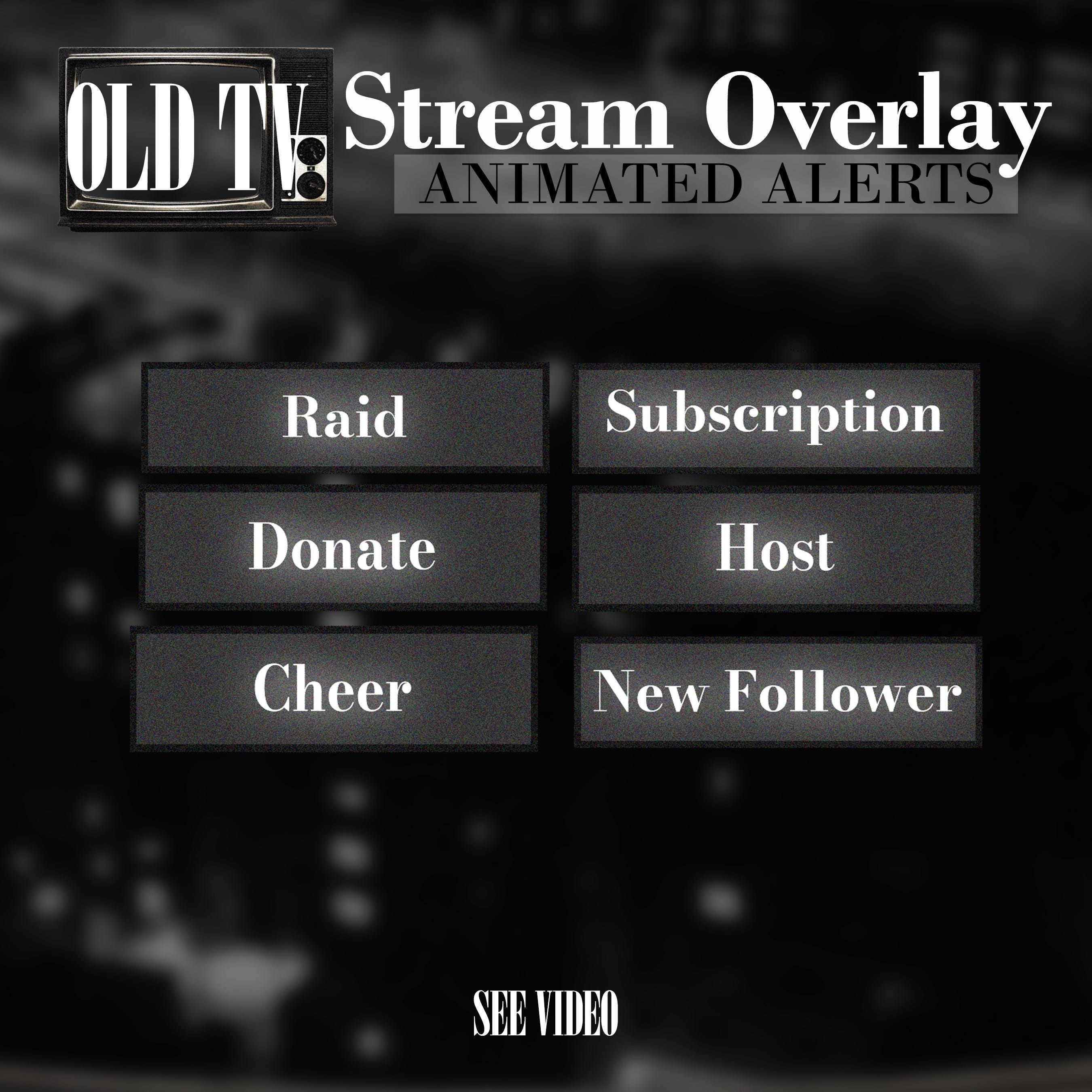 Old TV Cinema Stream Overlay Package: Animated Twitch Screens - Etsy