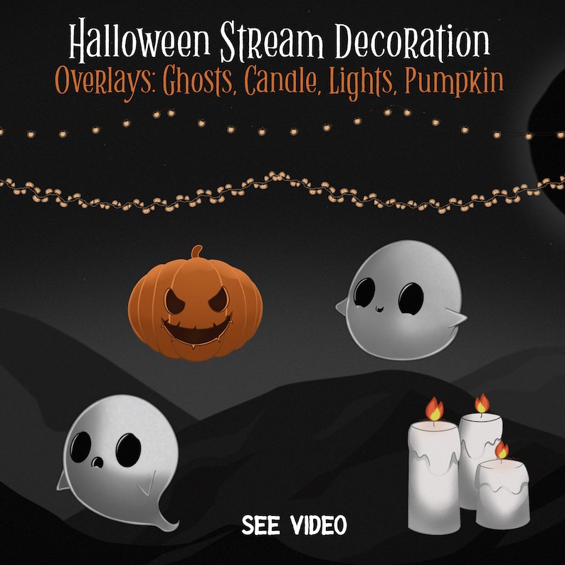 Halloween Stream Overlay, Stream Decorations, Ghosts. Tiktok, Twitch ...