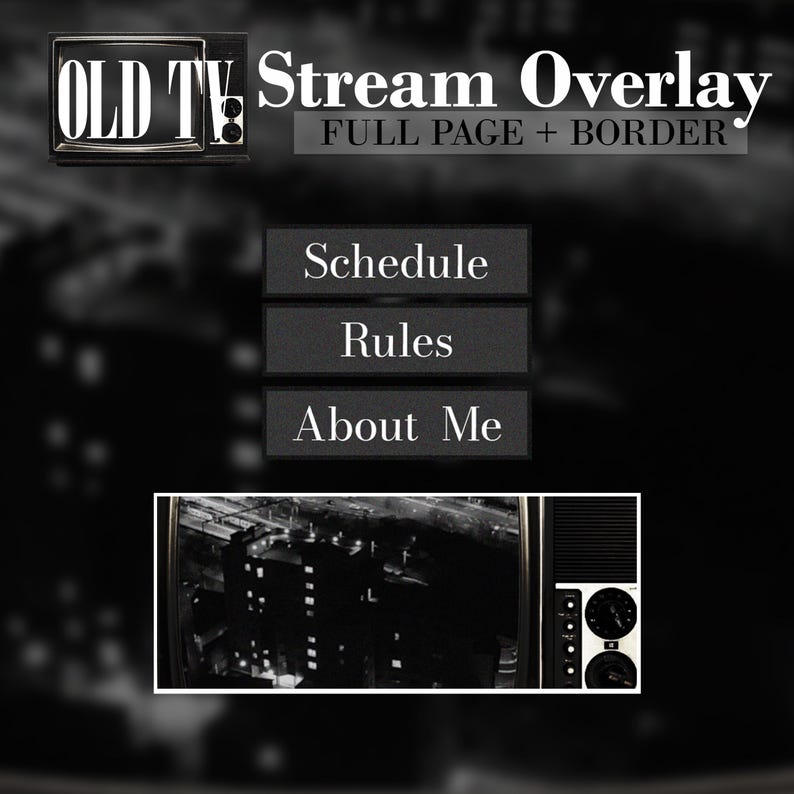 Old TV Cinema Stream Overlay Package: Animated Twitch Screens - Etsy