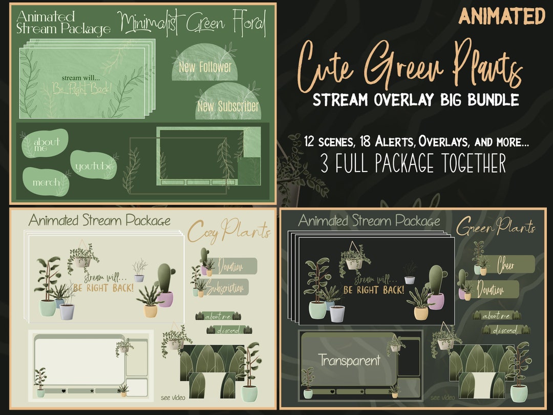 Cute Plants Theme Big Bundle! 3 Complete Packages Together. Complete ...
