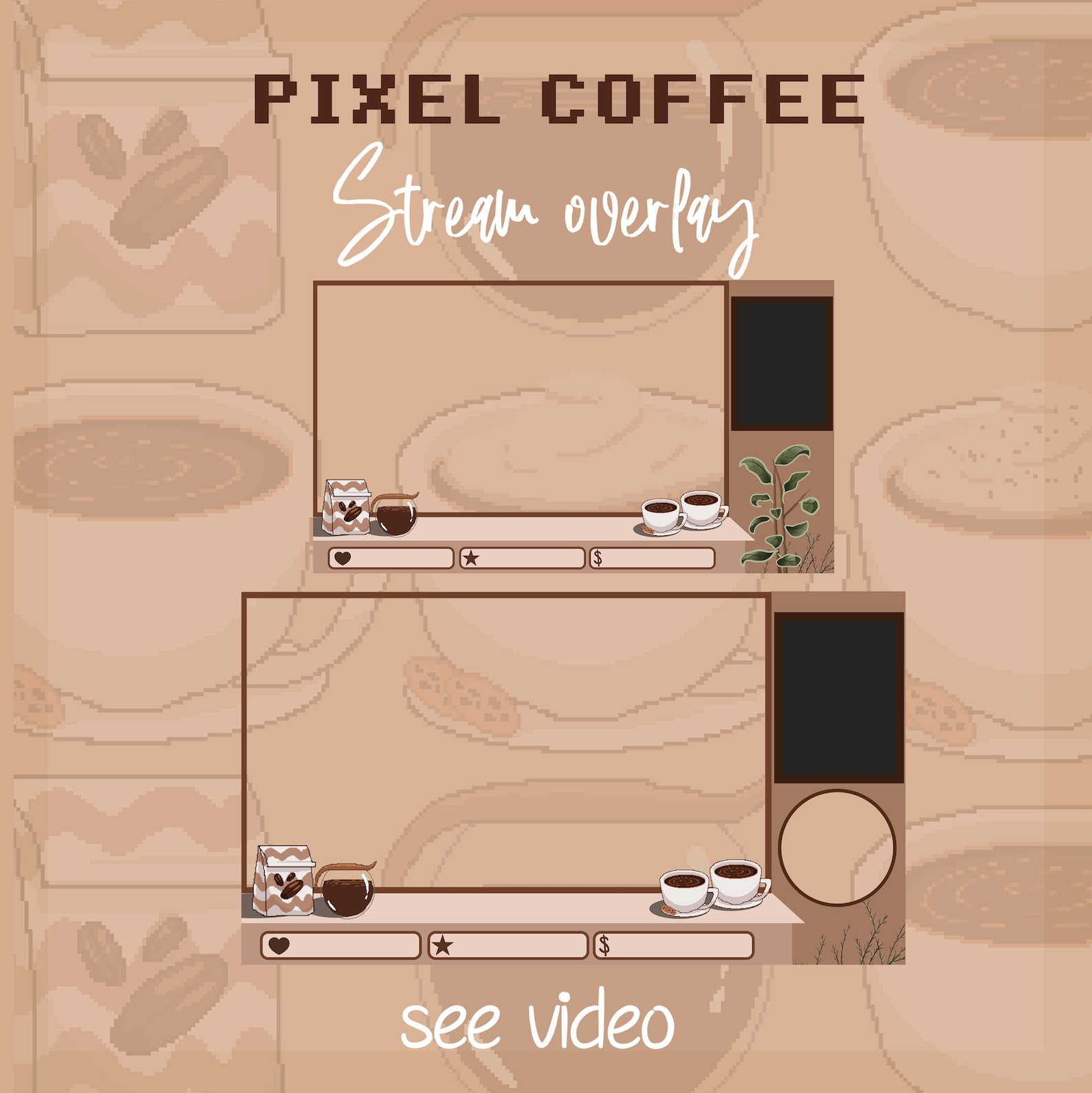 Retro Coffee Break Animated Overlay for Twitch, Overlay Set - Etsy