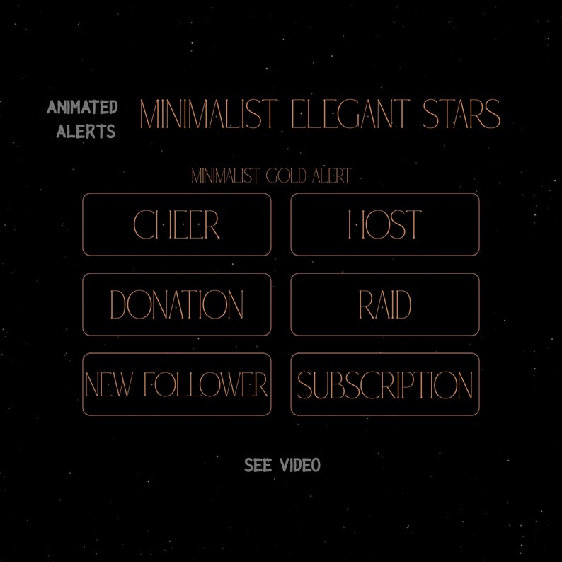 Minimalist Elegant Stars Animated Alerts, Stream Alerts - Etsy
