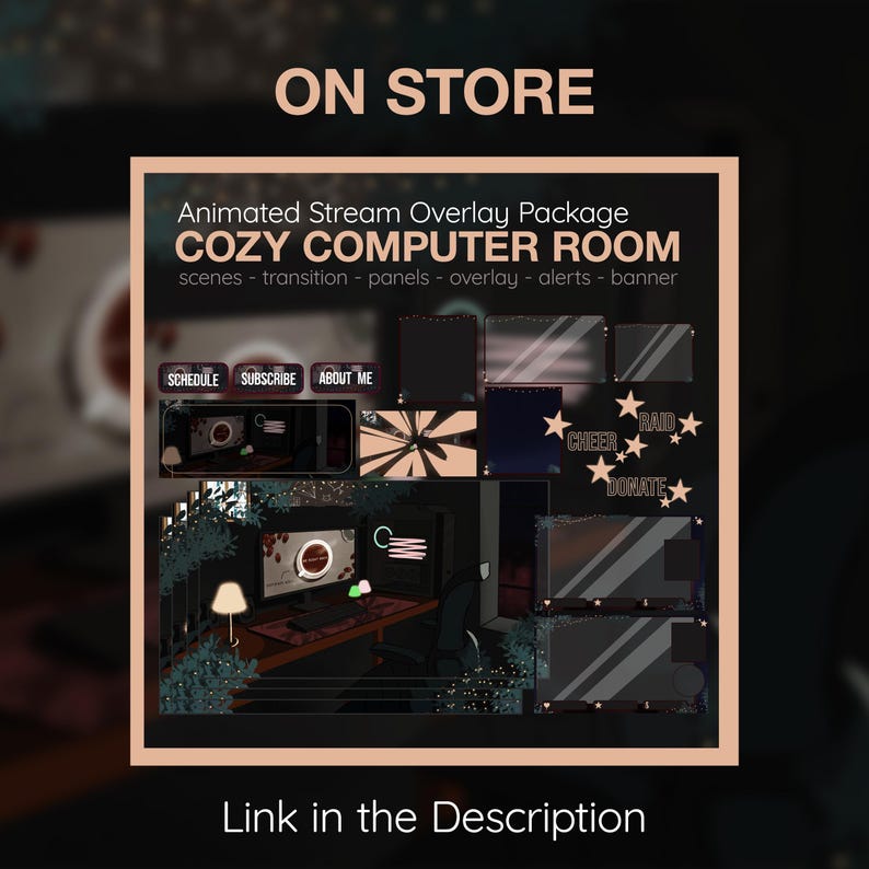 Cozy Computer Room Stream Overlay - Etsy