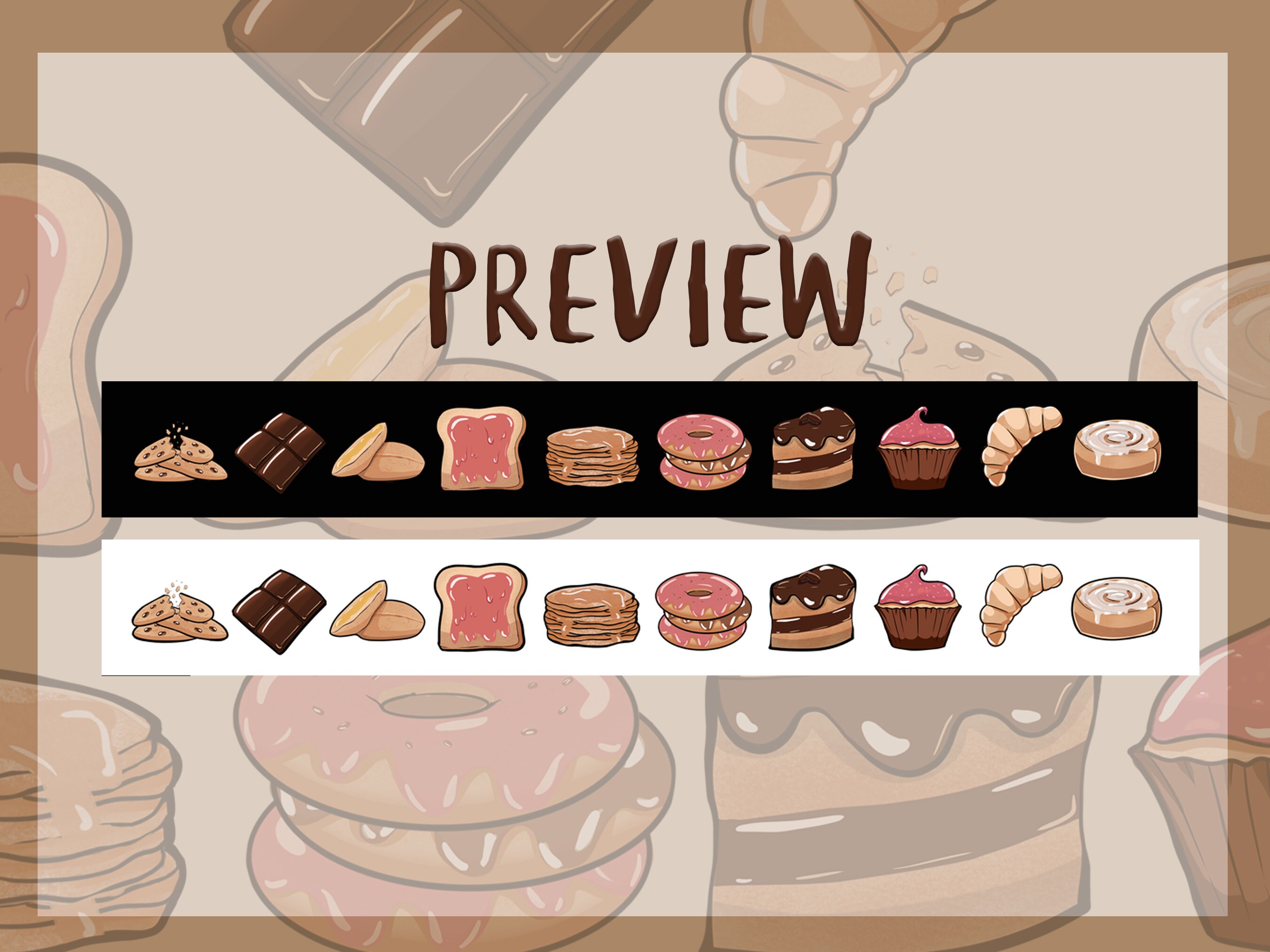 10 PASTRY Twitch Sub Badges / Cheer Bit Badges / Emote / Loyalty Badges ...