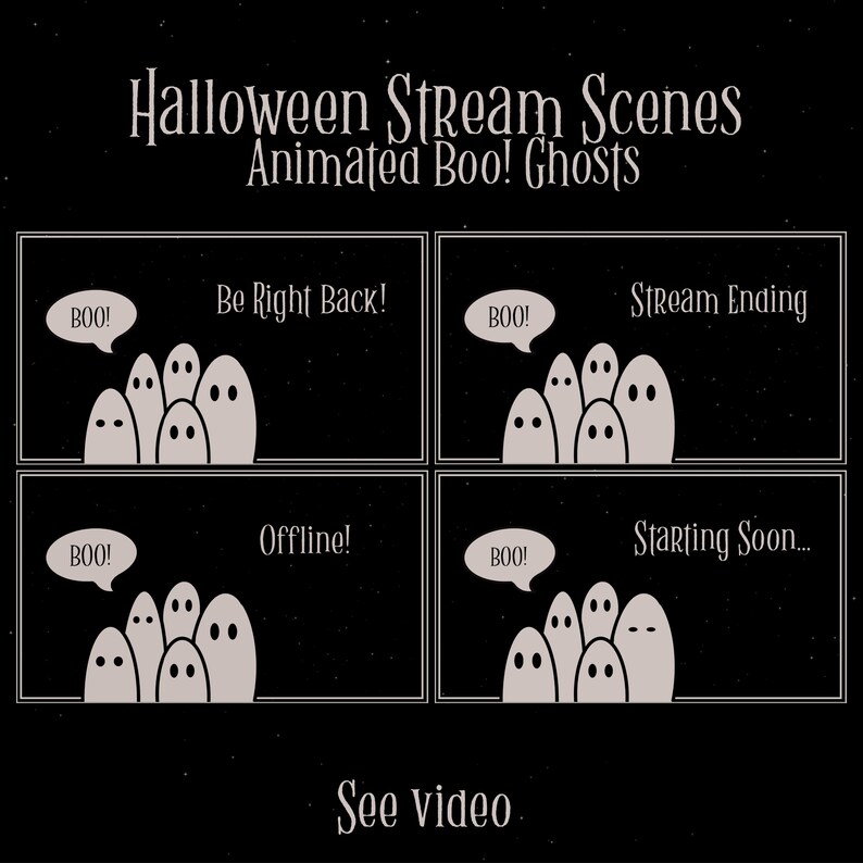 Boo Stream Overlay Package, Twitch Overlay, Ghosts Complete Streaming ...