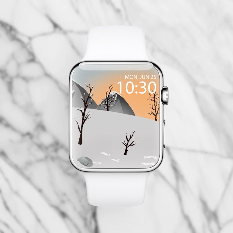 Cute Snow Apple Watch Face Wallpaper, Aesthetic Smartwatch Background ...
