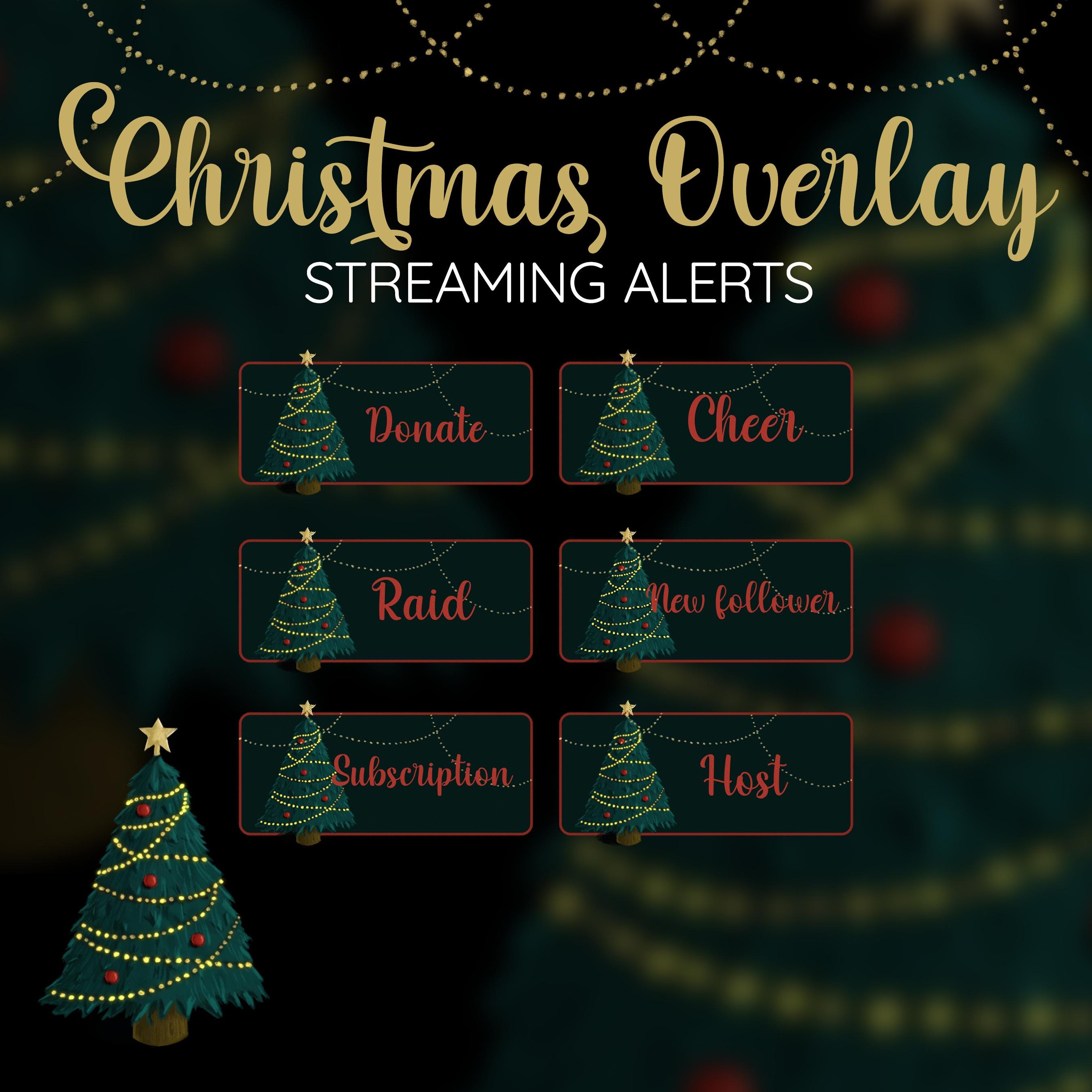 Christmas Stream Overlay Package, Green Christmas Tree, Twitch Overlay ...