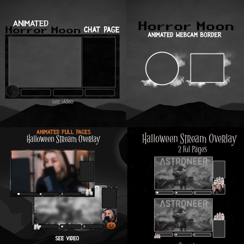 Halloween Stream Overlay Big Package, Ghosts Complete Streaming Package ...