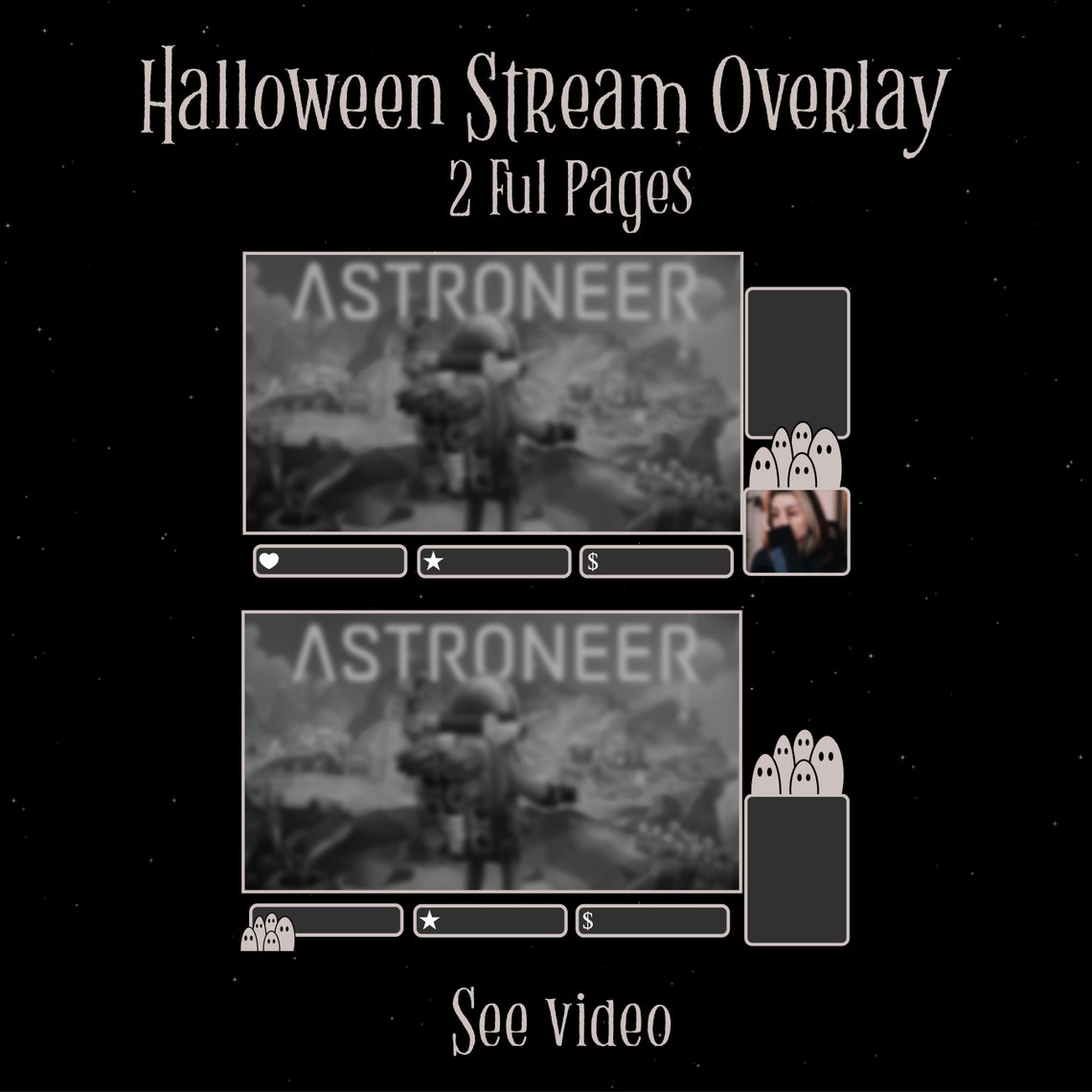 Boo Stream Overlay Package, Twitch Overlay, Ghosts Complete Streaming ...