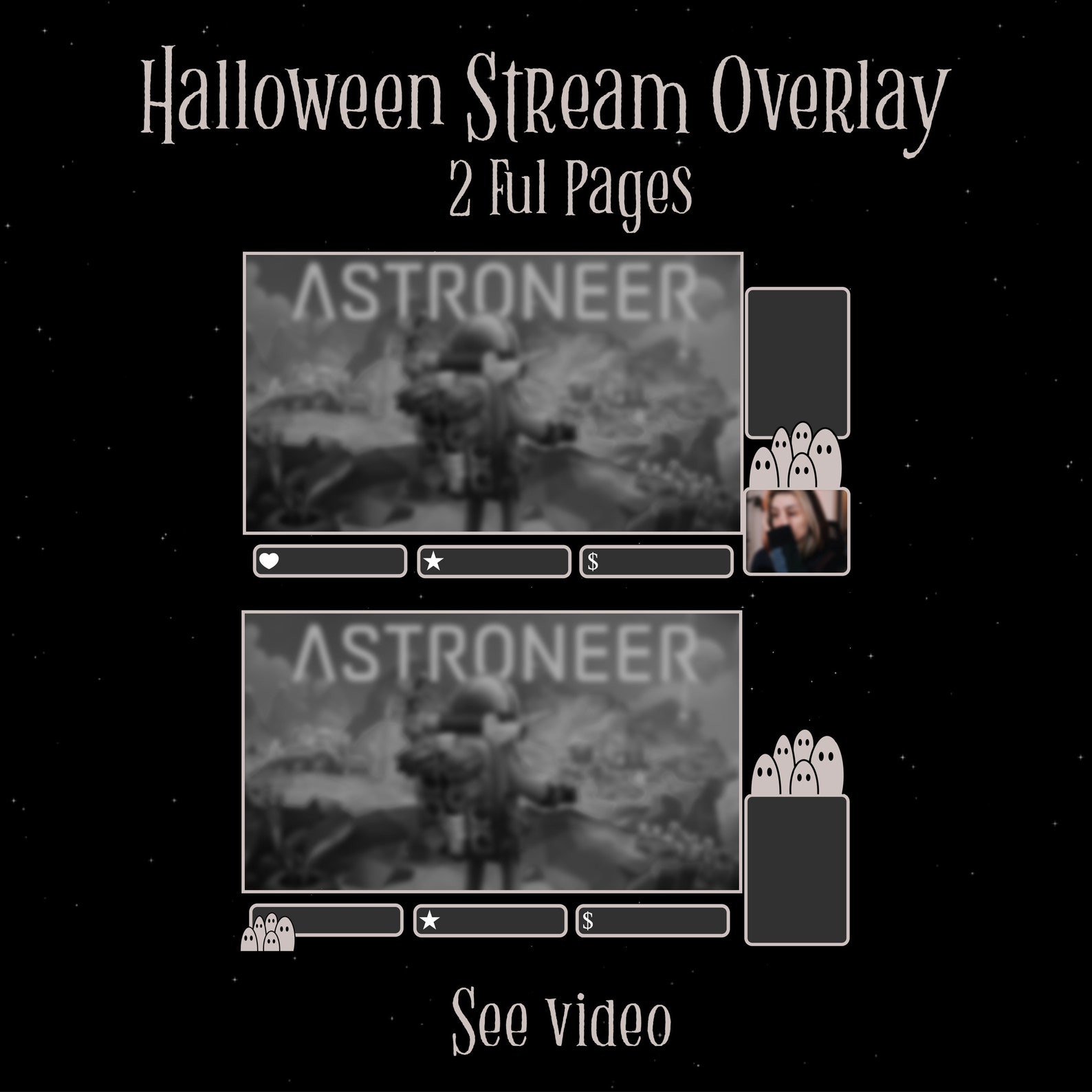 Boo! Stream Overlay Package, Twitch Overlay, Ghosts Complete Streaming ...
