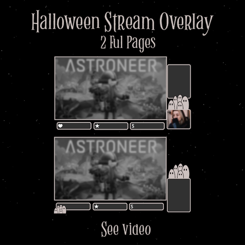 Boo Stream Overlay Package, Twitch Overlay, Ghosts Complete Streaming ...