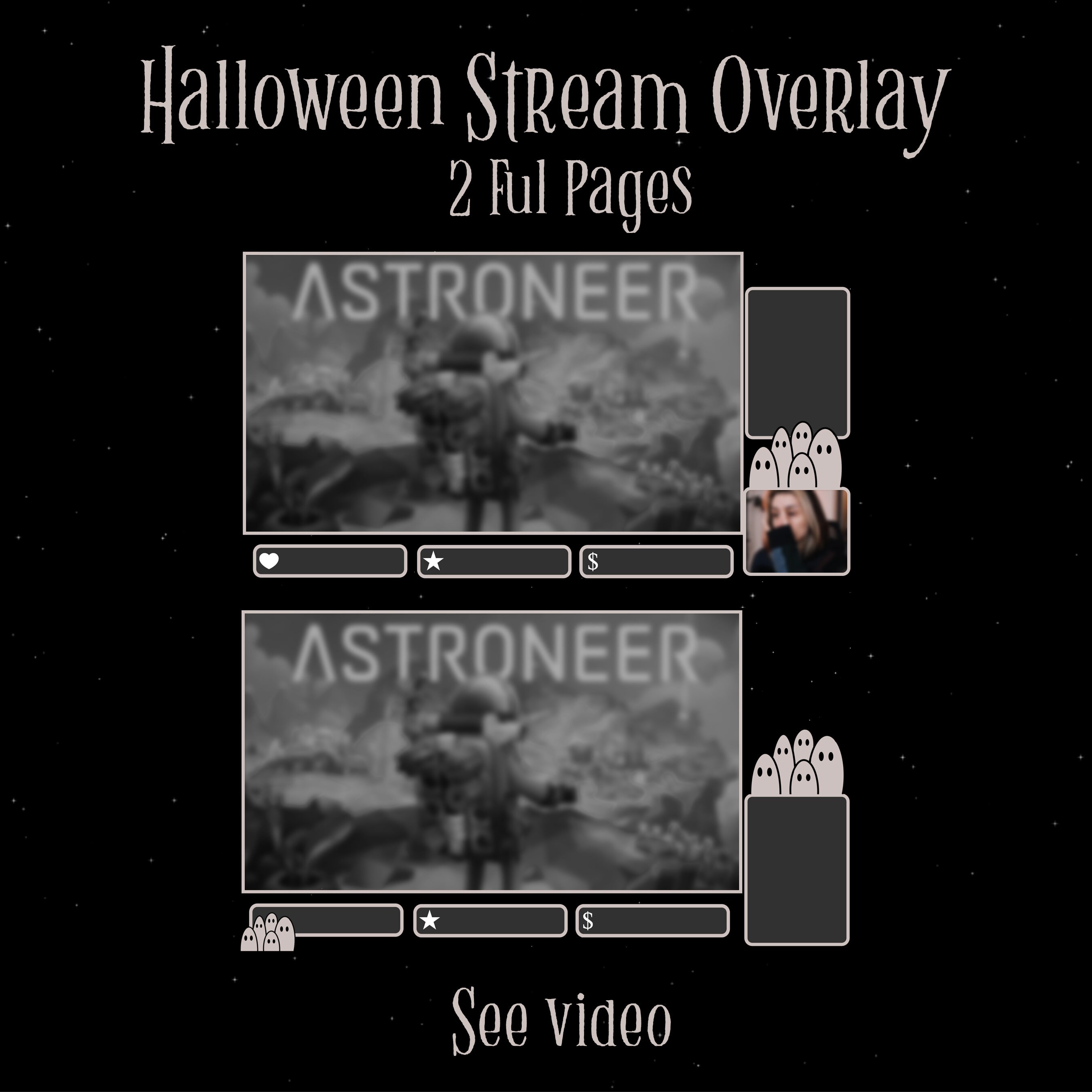 Boo Stream Overlay Package, Twitch Overlay, Ghosts Complete Streaming ...