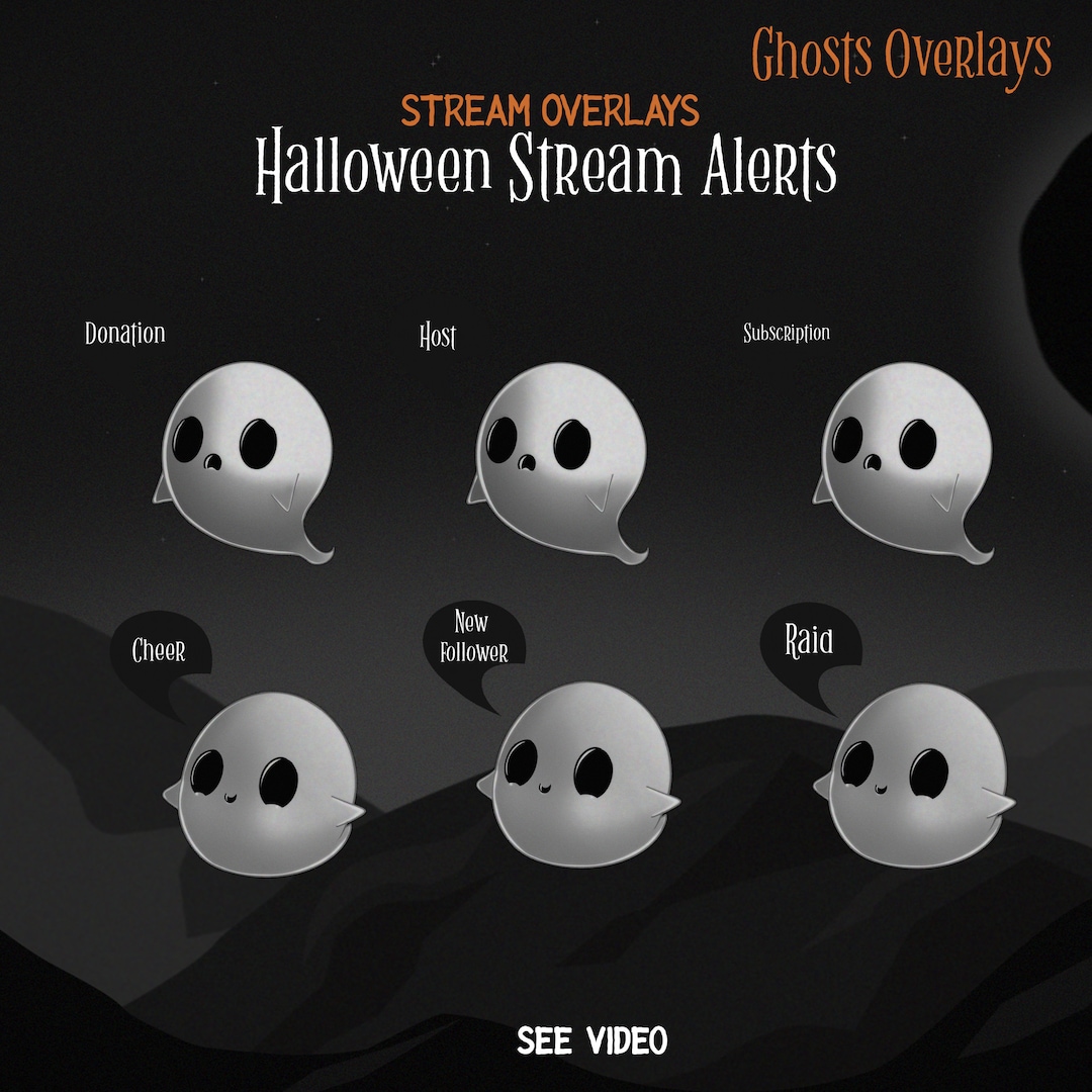 Halloween Stream Overlay, Ghost Stream Alerts - Etsy