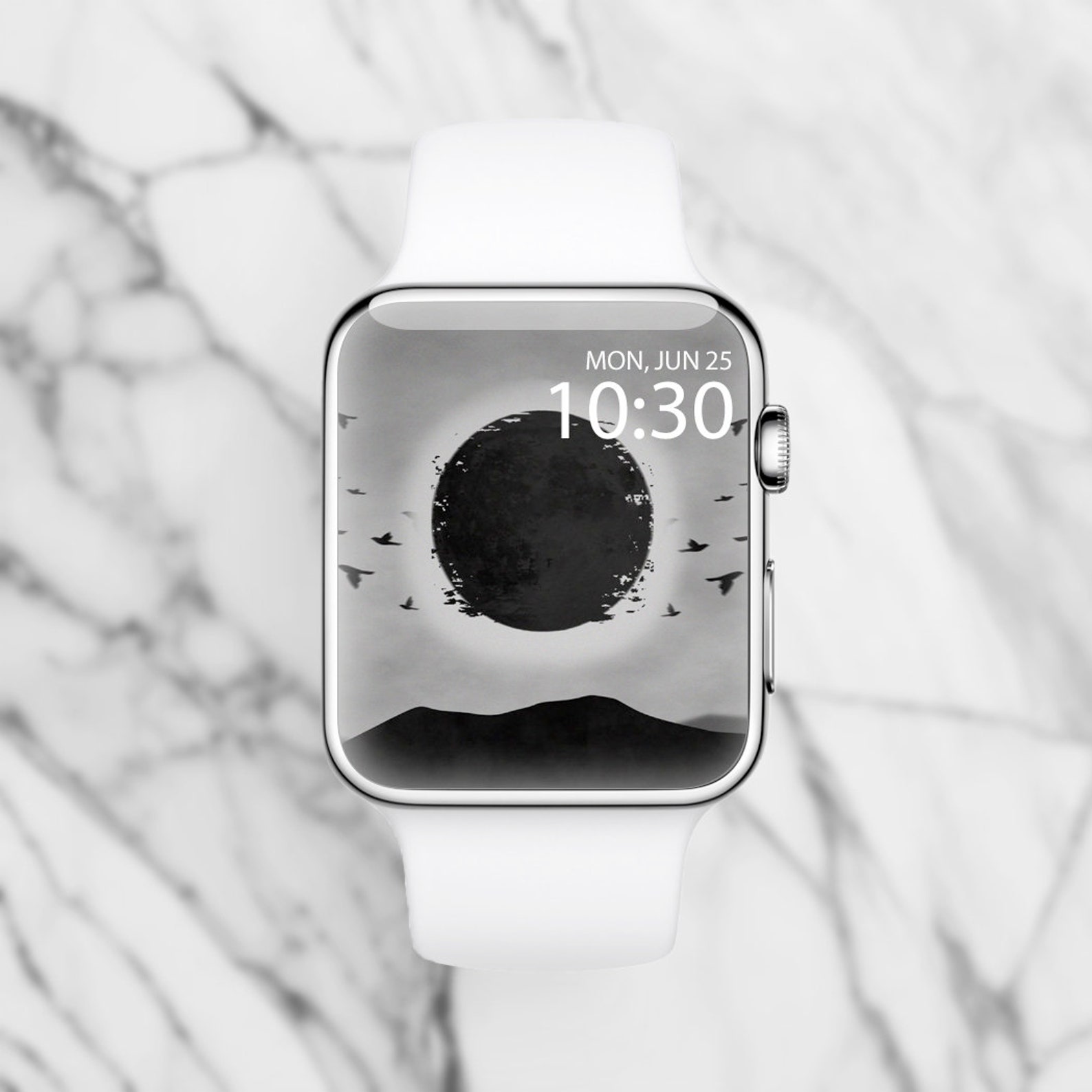 Raven Moon Watch Face Wallpaper, Aesthetic Smartwatch Background, Smart ...