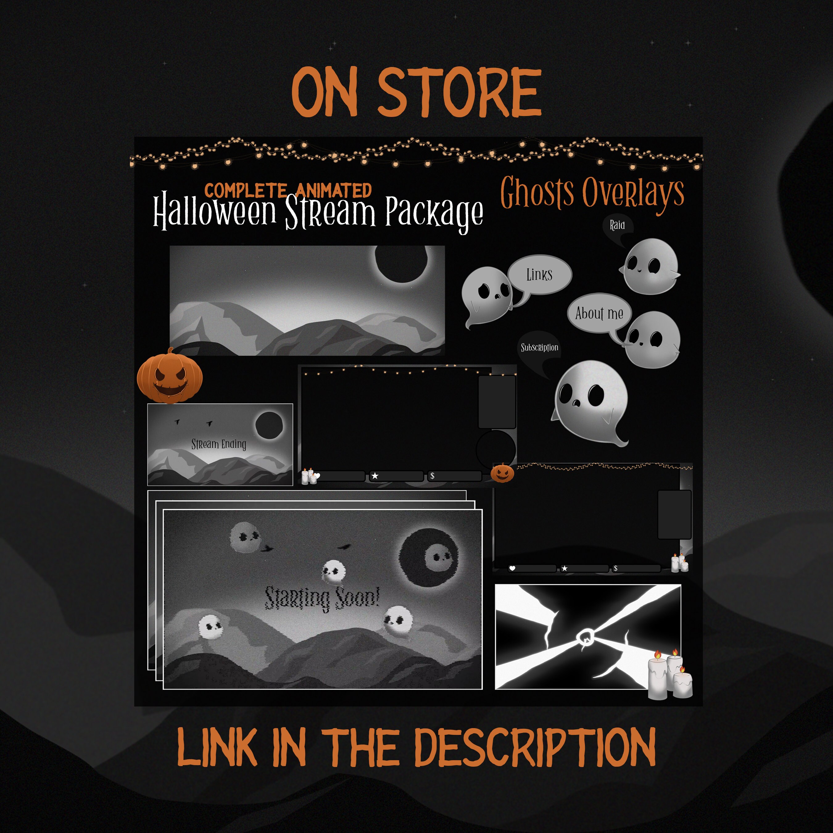Halloween Stream Overlay, Ghosts Animated Scenes - Etsy